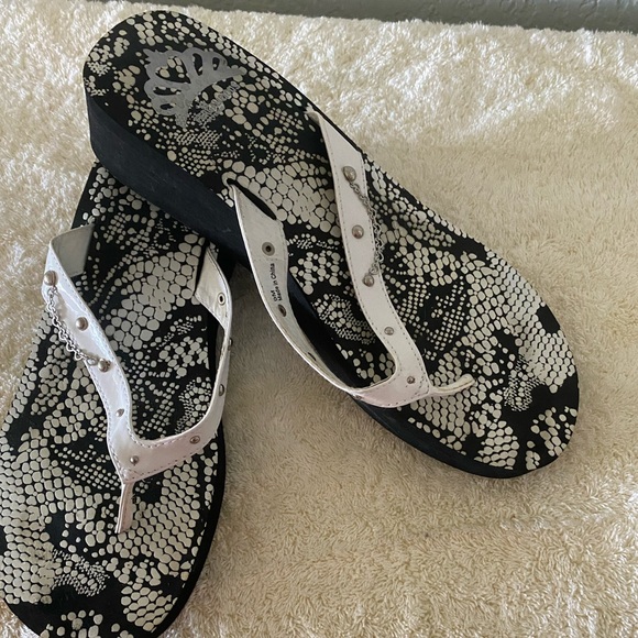 Fergalicious | Shoes | Fergalicious By Fergie Wedge Flip Flops Studded ...